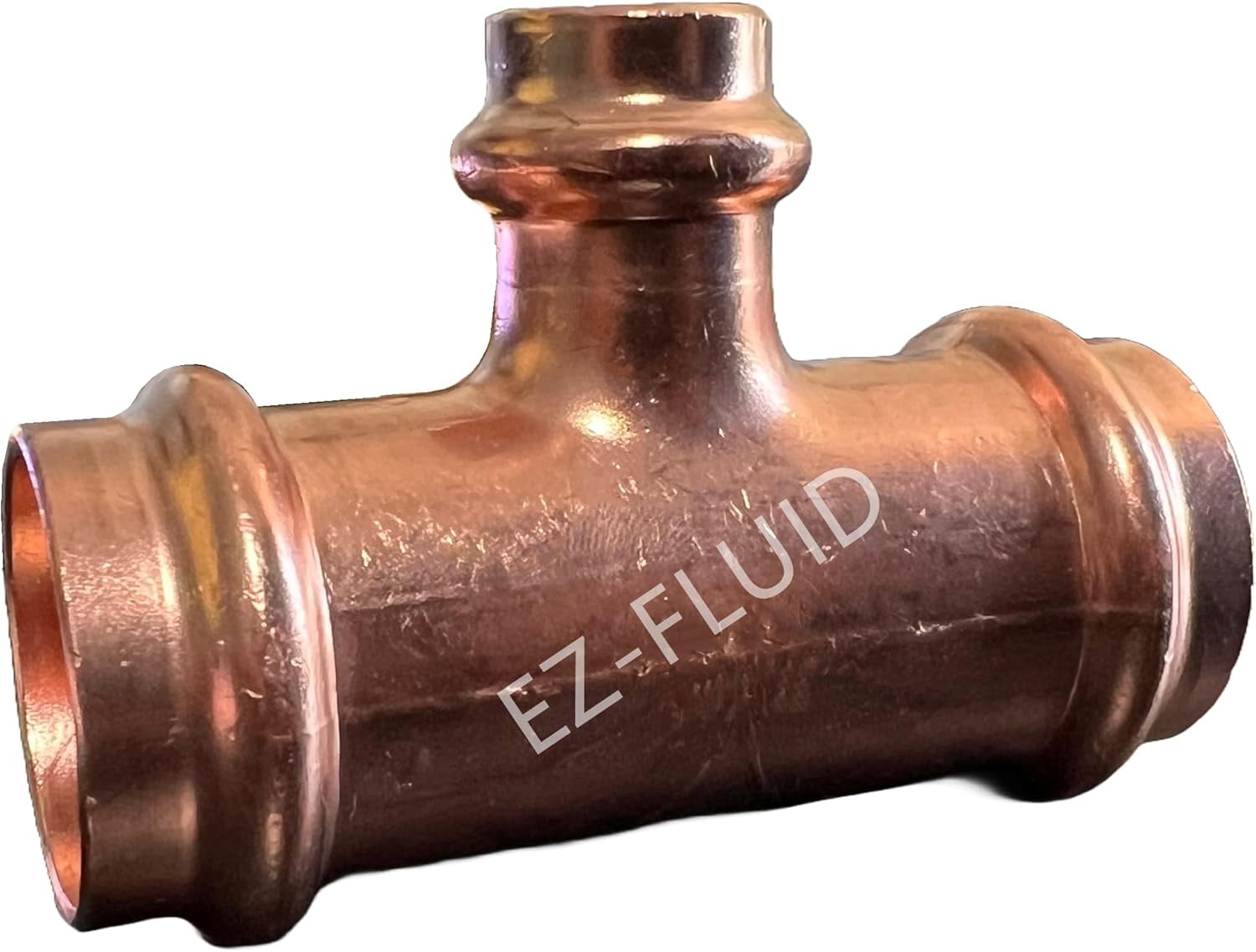 3/4" X 3/4" X 1/2" Copper Press Reducing Tee Fitting,Heavy Duty No Lead ...