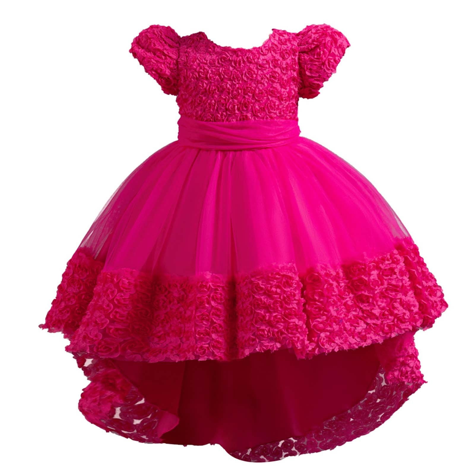 3-4 Years Dress for Big Little Girls Flower Girl Dress A-Line Midi Dress Girls Tulle Dress ...