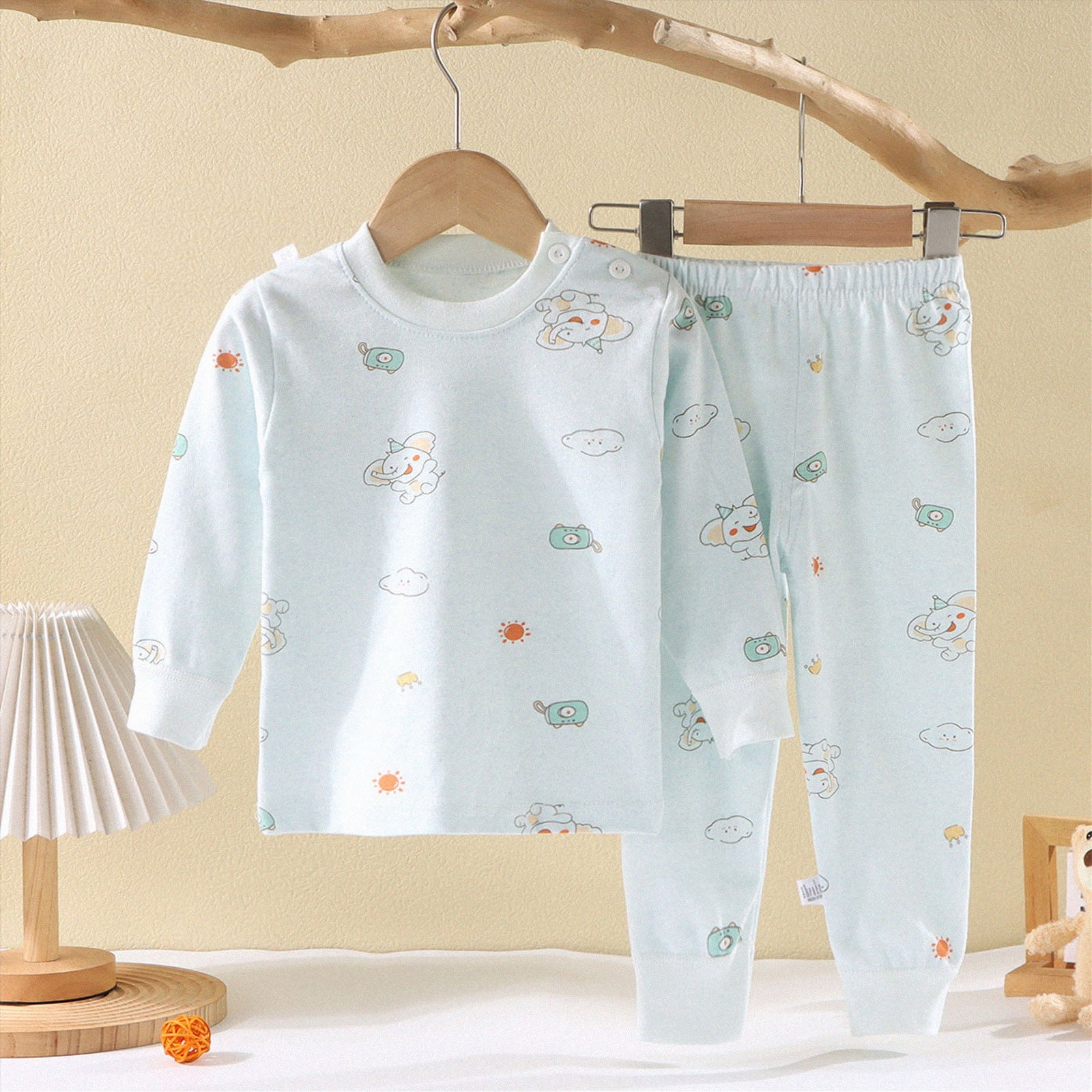 3-4 Years Girls Long Sleeve Pajama Set Toddler Baby Girl Clothes 6 12 ...
