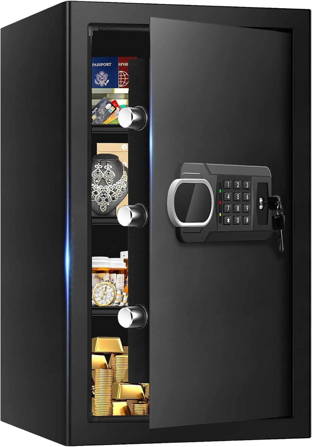 3.4 cubic feet large home safe, waterproof and fireproof, with spare ...