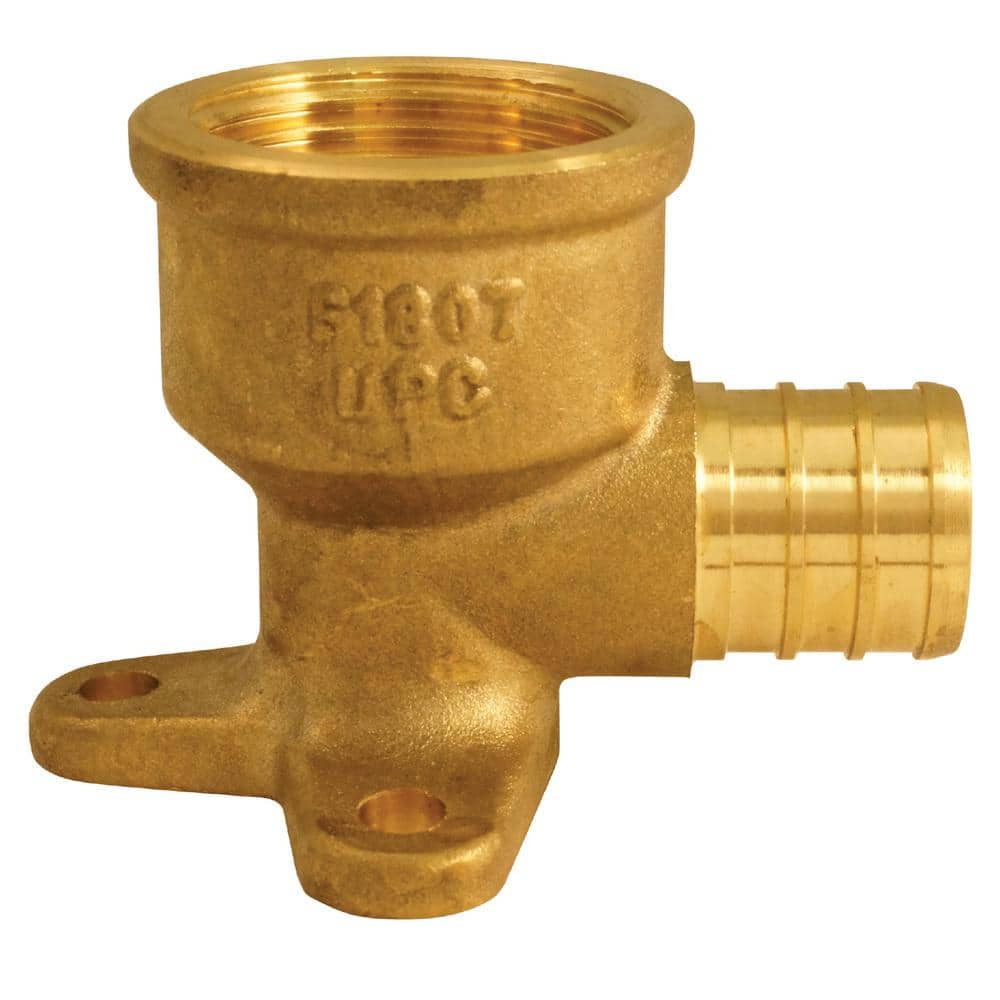 3/4 in. Brass PEX Barb x 3/4 in. Female Pipe Thread Adapter 90-Degree ...