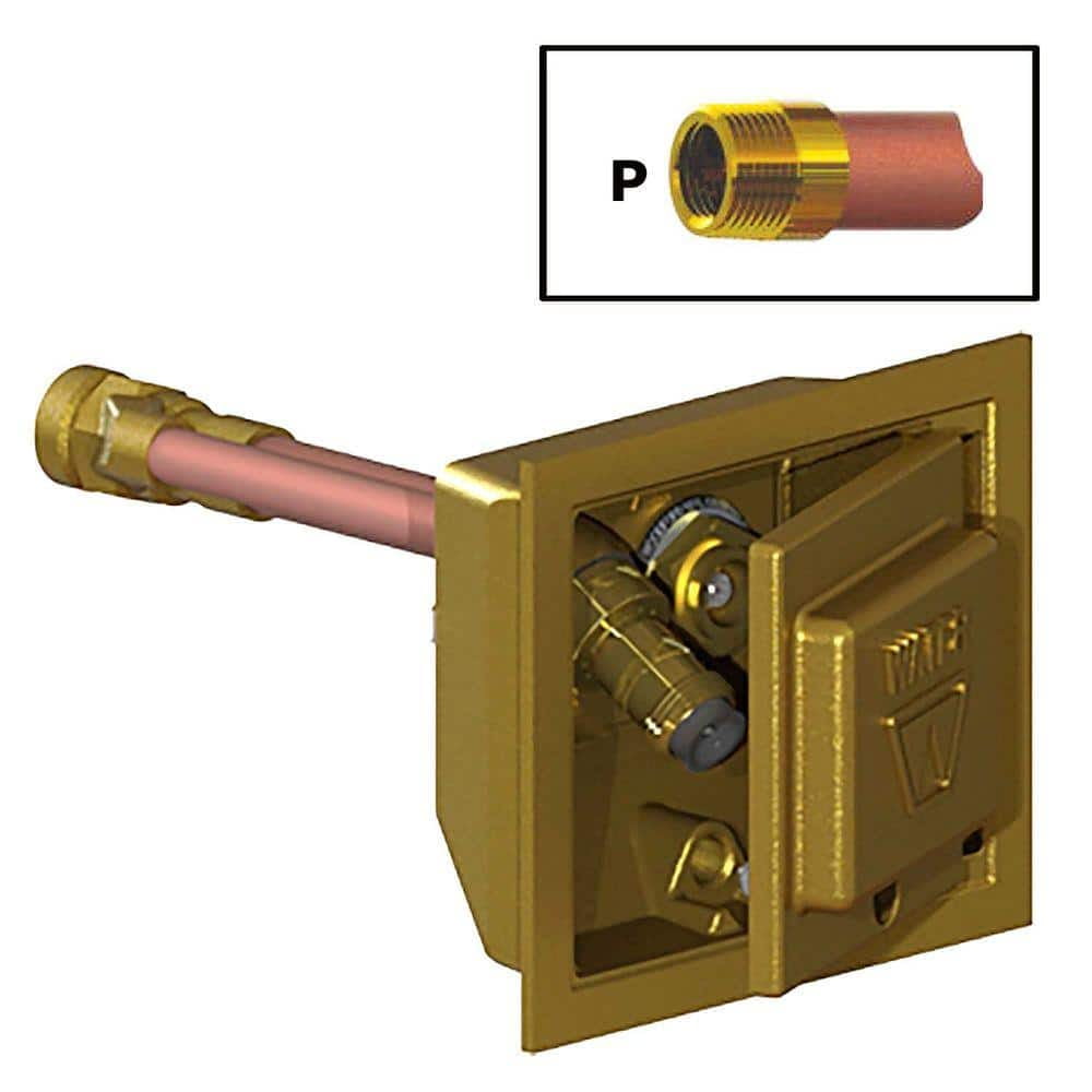 3/4 in. FPT x 8 in. Freezeless Brass Box Wall Hydrant with Double-Check ...