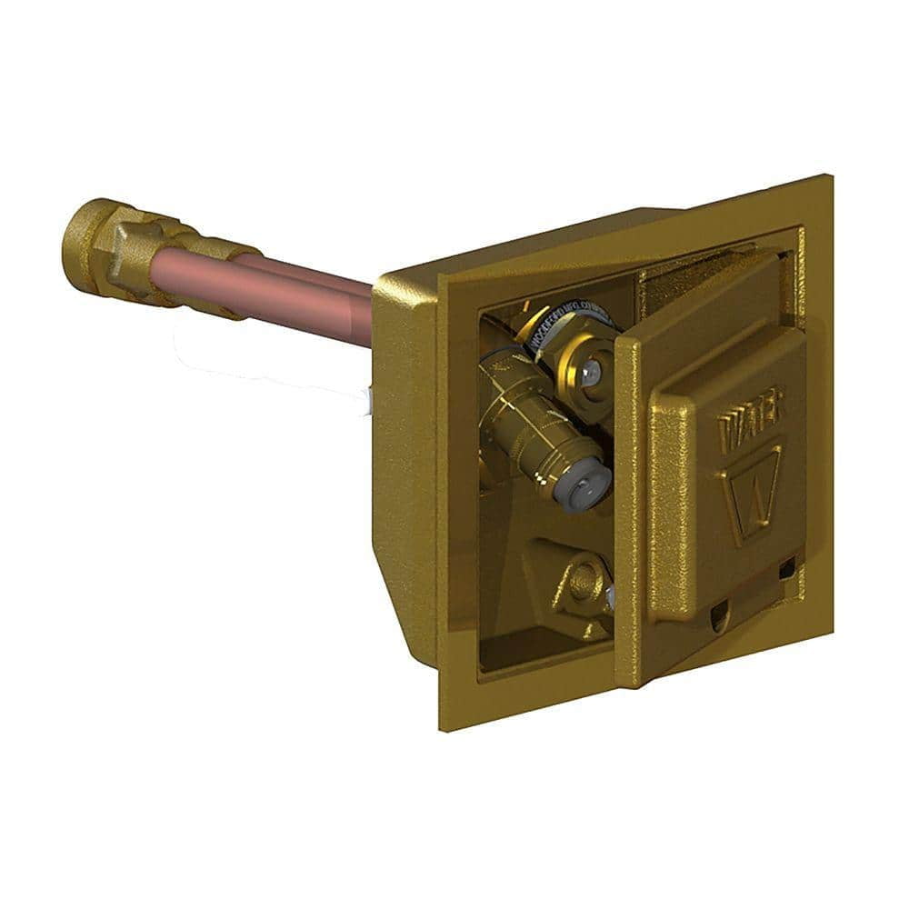 3/4 in. Female SWT x 8 in. Freezeless Brass Box Wall Hydrant with ...
