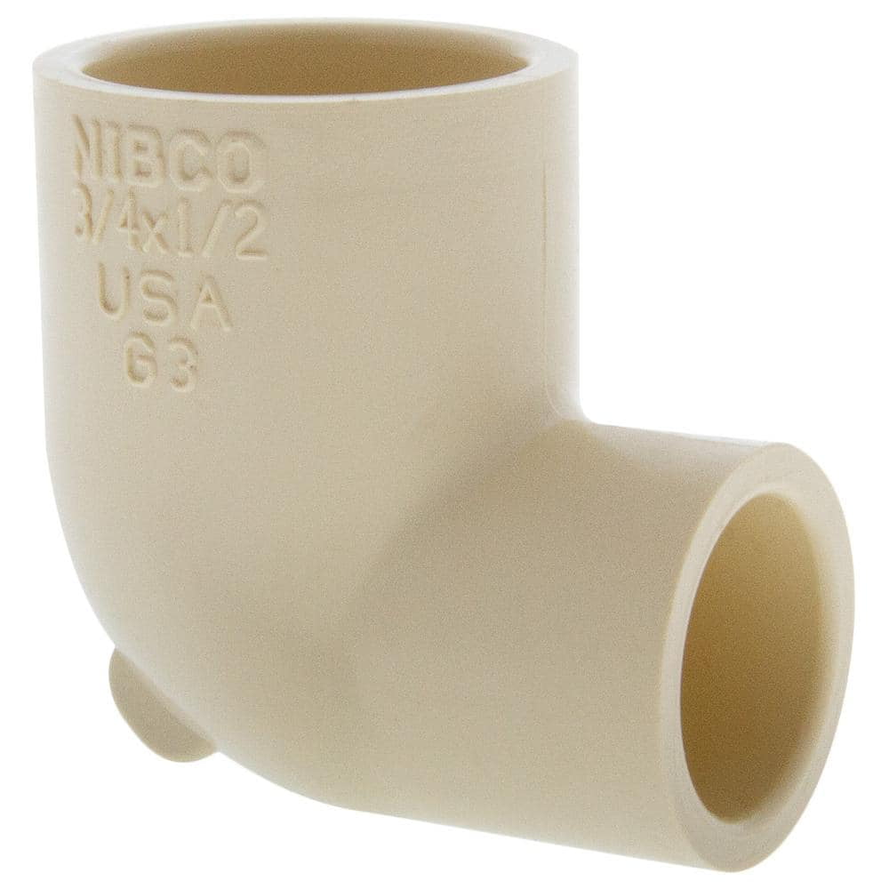 3/4 in. x 1/2 in. CPVC-CTS 90-Degree Slip x Slip Reducing Elbow Fitting - Walmart.com
