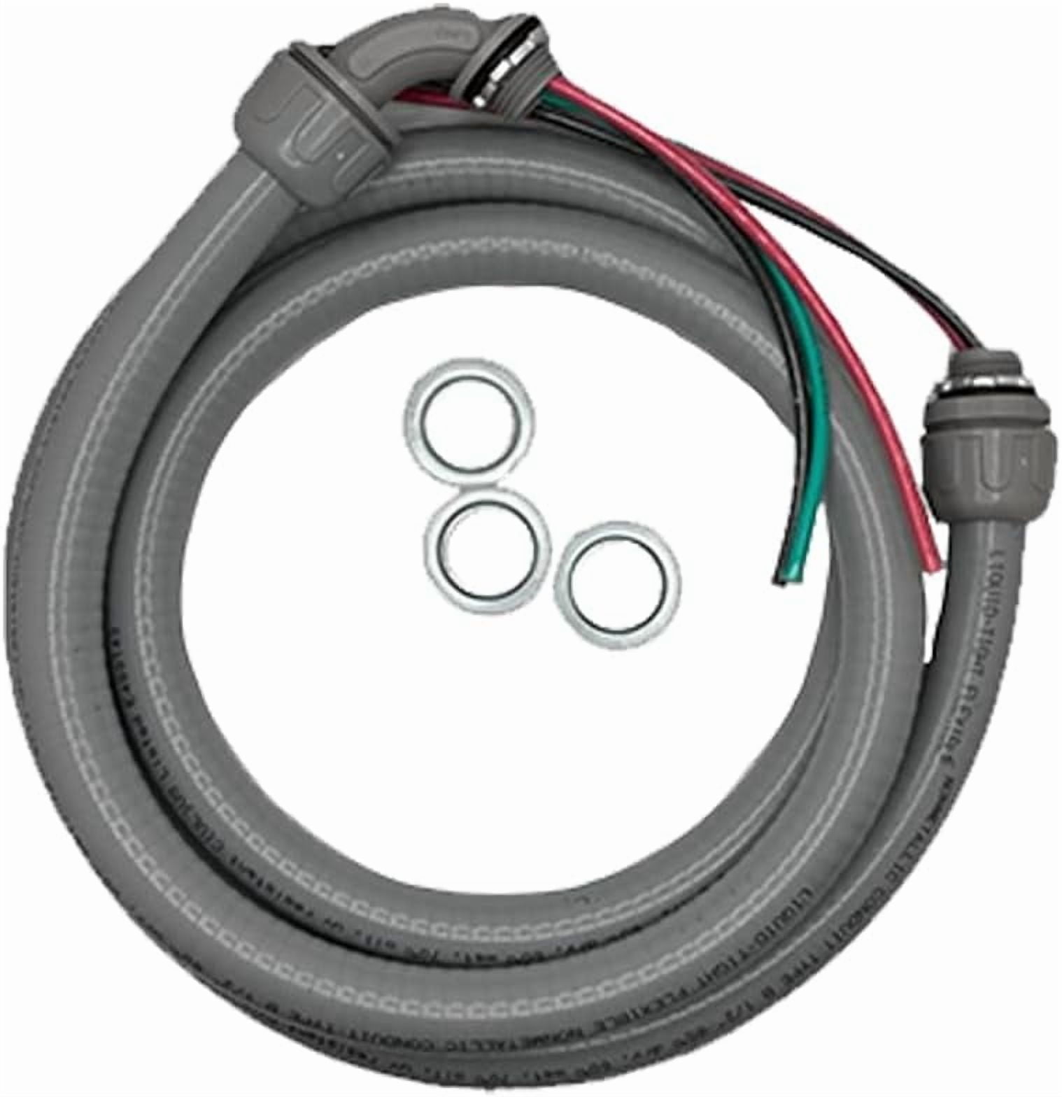 3/4 inch 6FT AC Whip Electrical Conduit Kit - 3/4" x 6ft Flexible Non ...