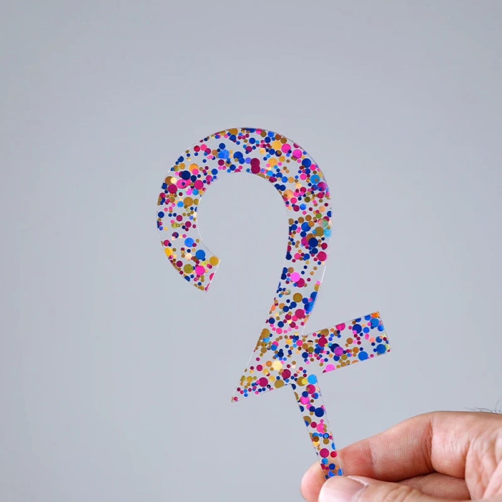 3.4 inch Acrylic Number Cake Topper Colorful Glitter Digital 0-9 for ...