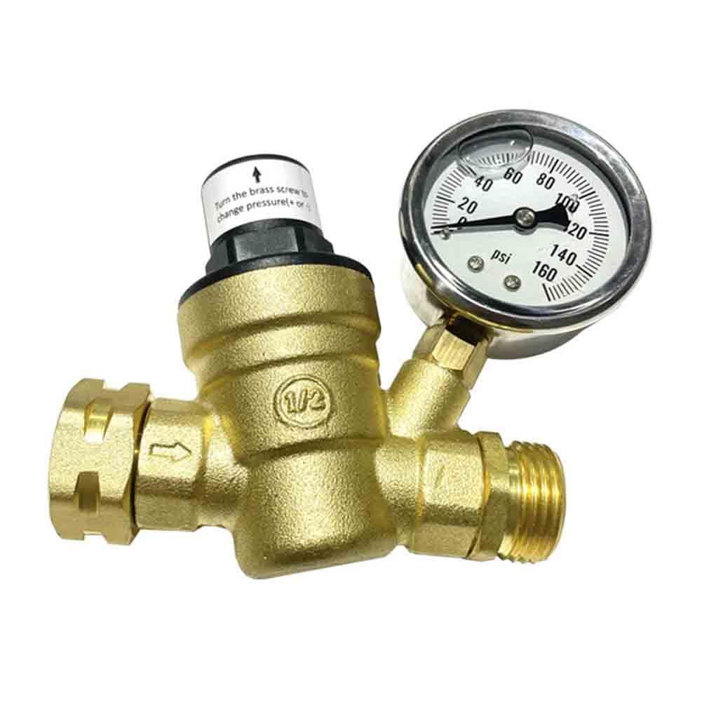 3/4 inch Adjustable Water Pressure Reducing Regulator Valves With Gauge ...