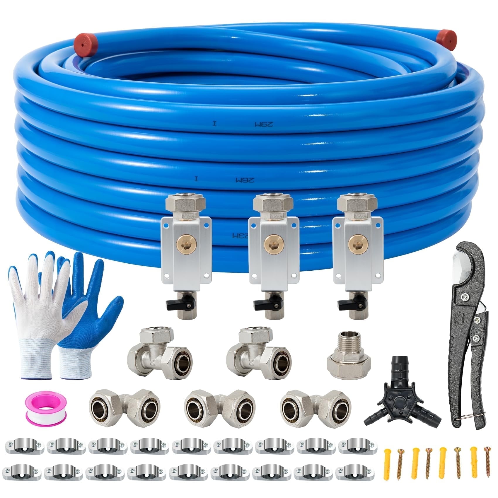 3/4" Compressed Air Line Kit, 100ft Air Compressor Piping System with ...