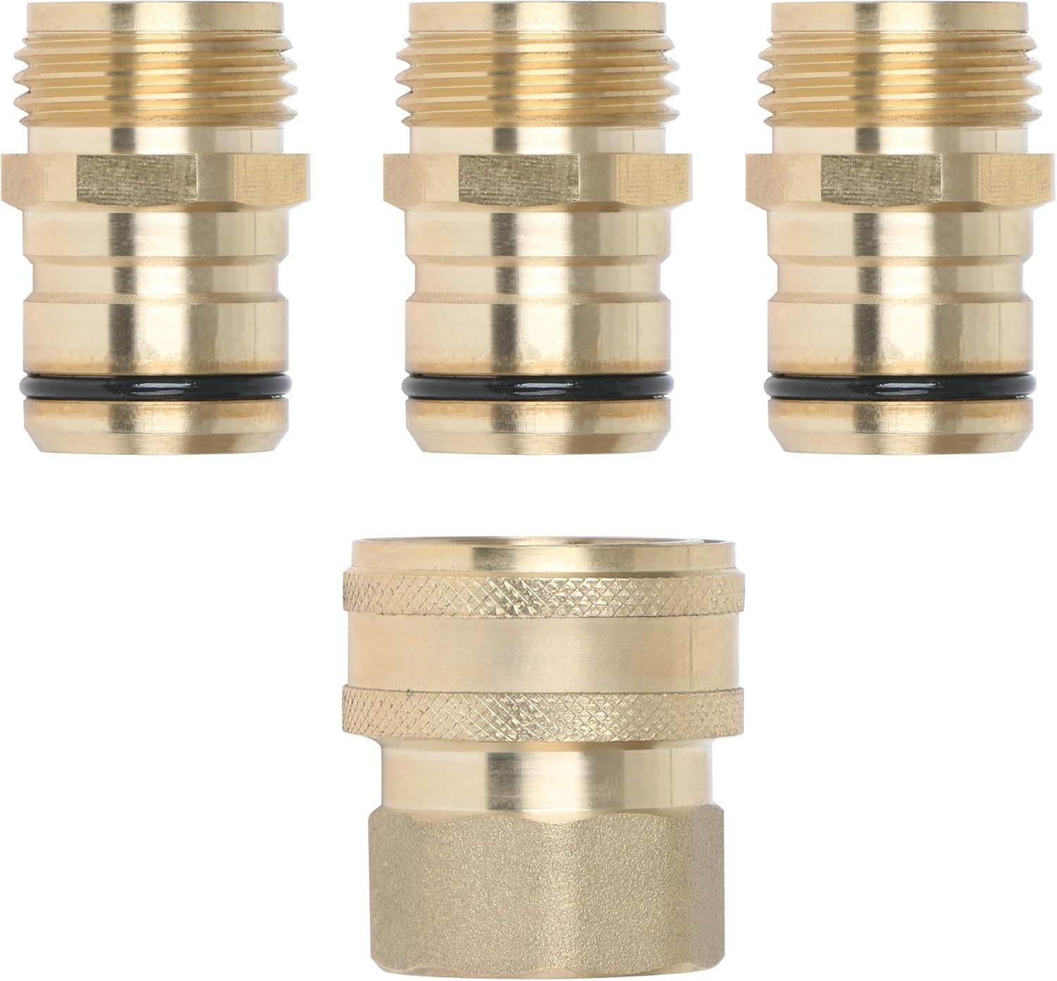 3/4-inch Full Hose Quick Connect Fittings, Brass Full Port Garden Hose ...