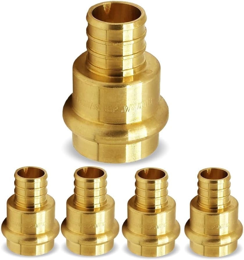 3/4" PEX Press Fitting 3/4" Crimp Coupling Brass Adapter For Copper and ...
