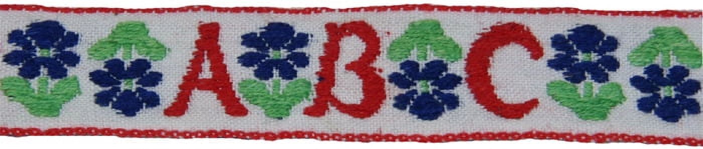 3/4 inch Red ABC's Woven Jacquard Braid Ribbon, 10 Yards - Walmart ...