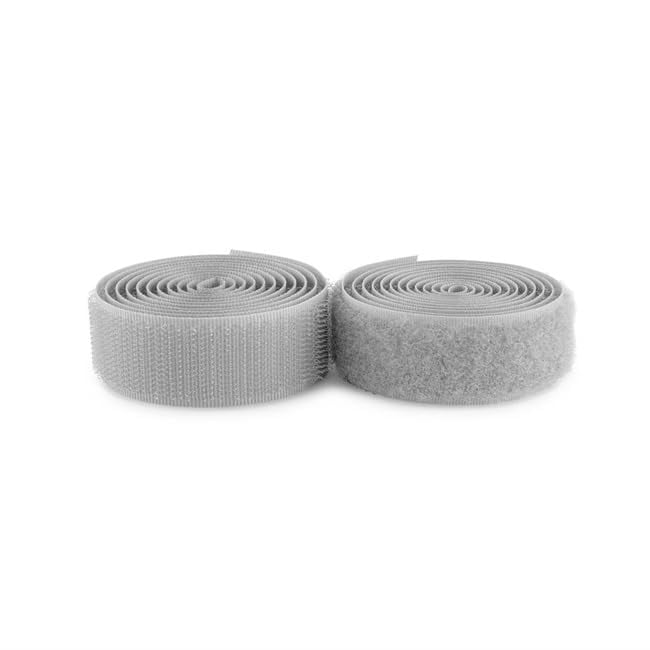 3/4 inch Wide Light Gray Sew on Hook and Loop Tape Non-Adhesive 1 Yd ...