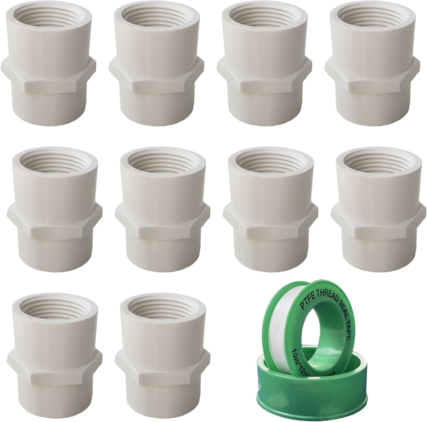 3/4 inch white fittings, 10 pack 3/4 inch internal thread fittings ...