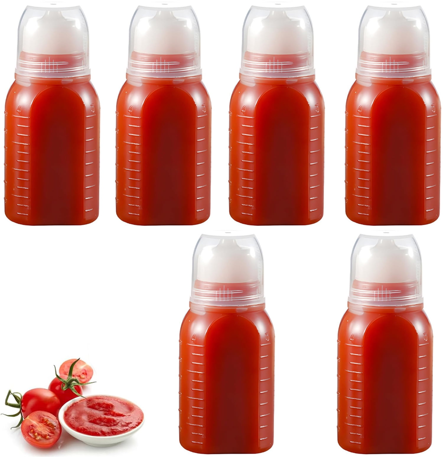 Happon 3.4 oz Salad Dressing Container, 6 Pack Leak Proof Bottles ...