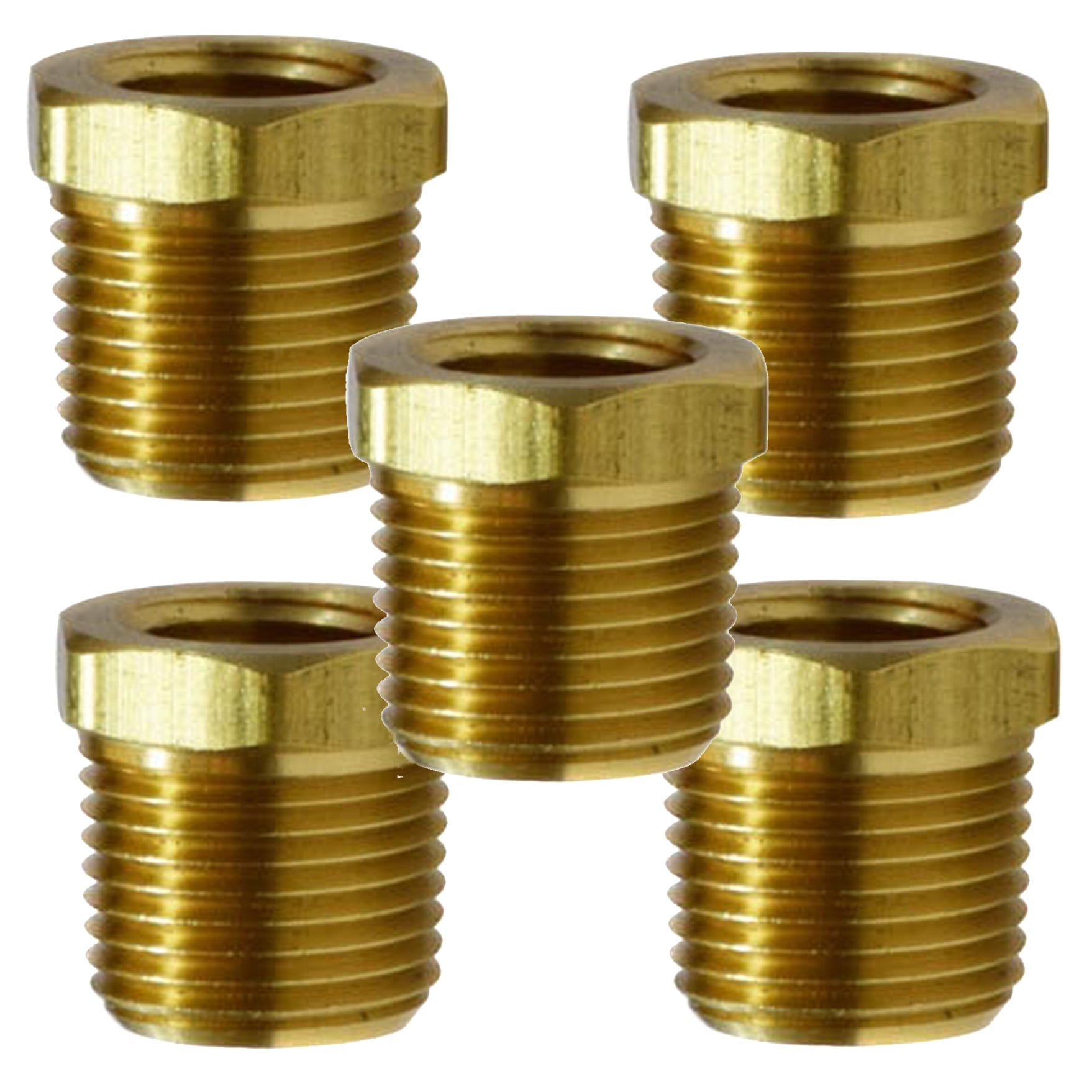 3/4" x 1/2" Male NPT x Female NPT Hex Bushing Reducer Brass Pipe ...