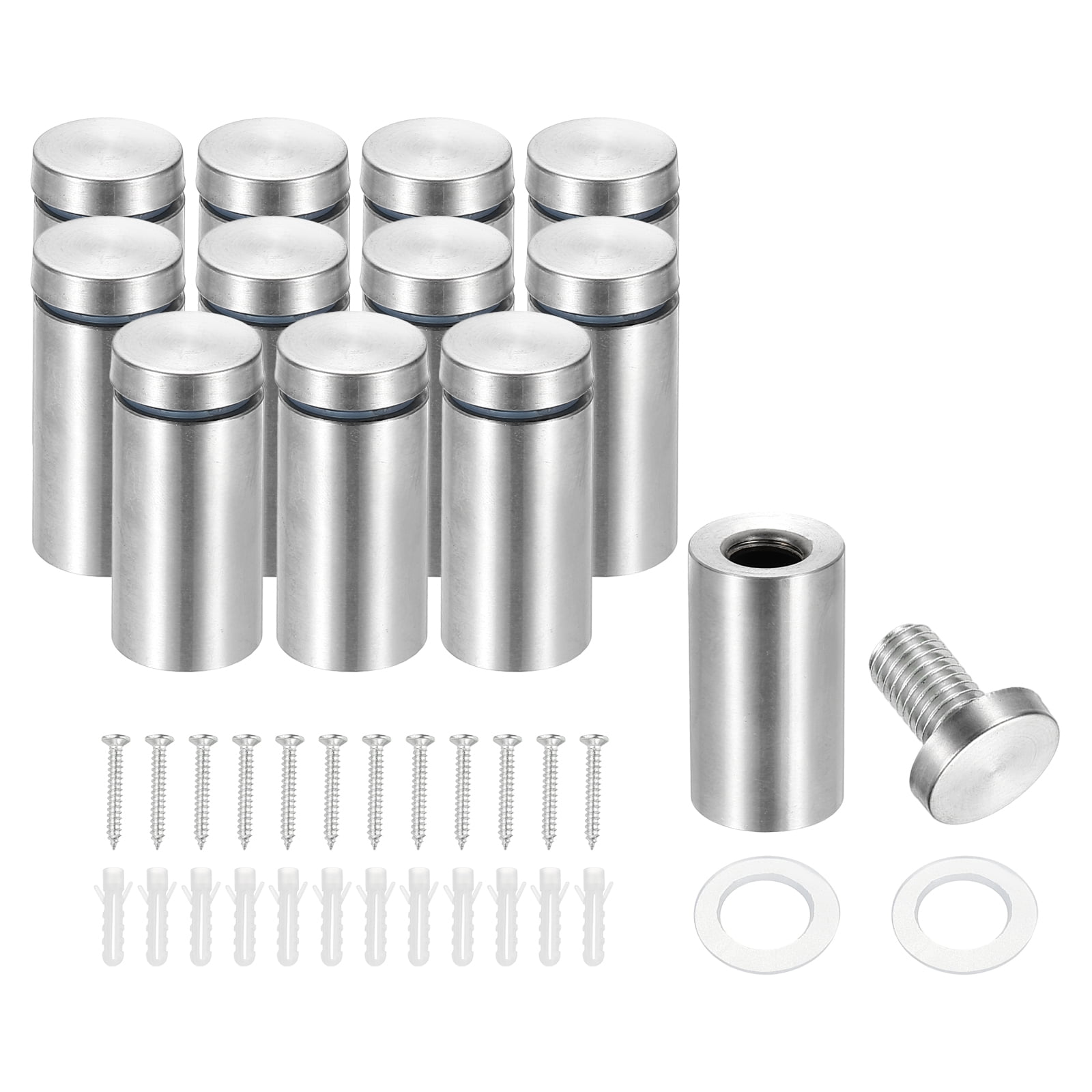 3/4" x 1.6" Standoff Screws, 12 Pack Stainless Steel Wall Mount Sign ...