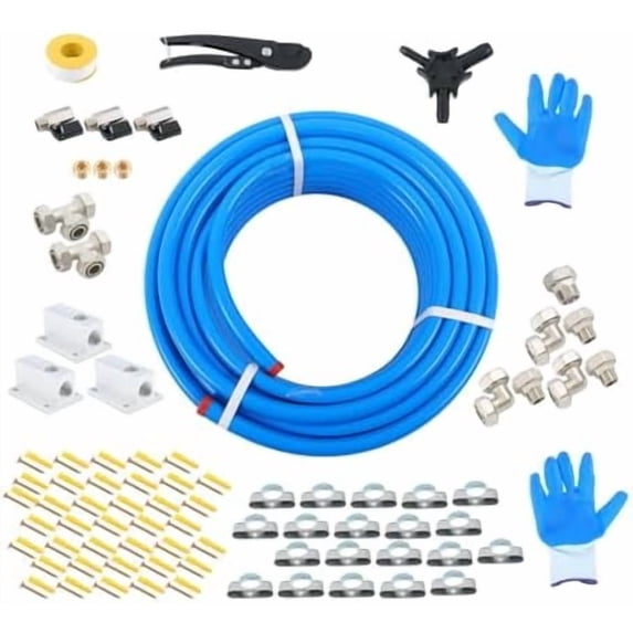 3/4" x 100FT Industrial Compressed Air Line Kit - Heavy-Duty HDPE ...