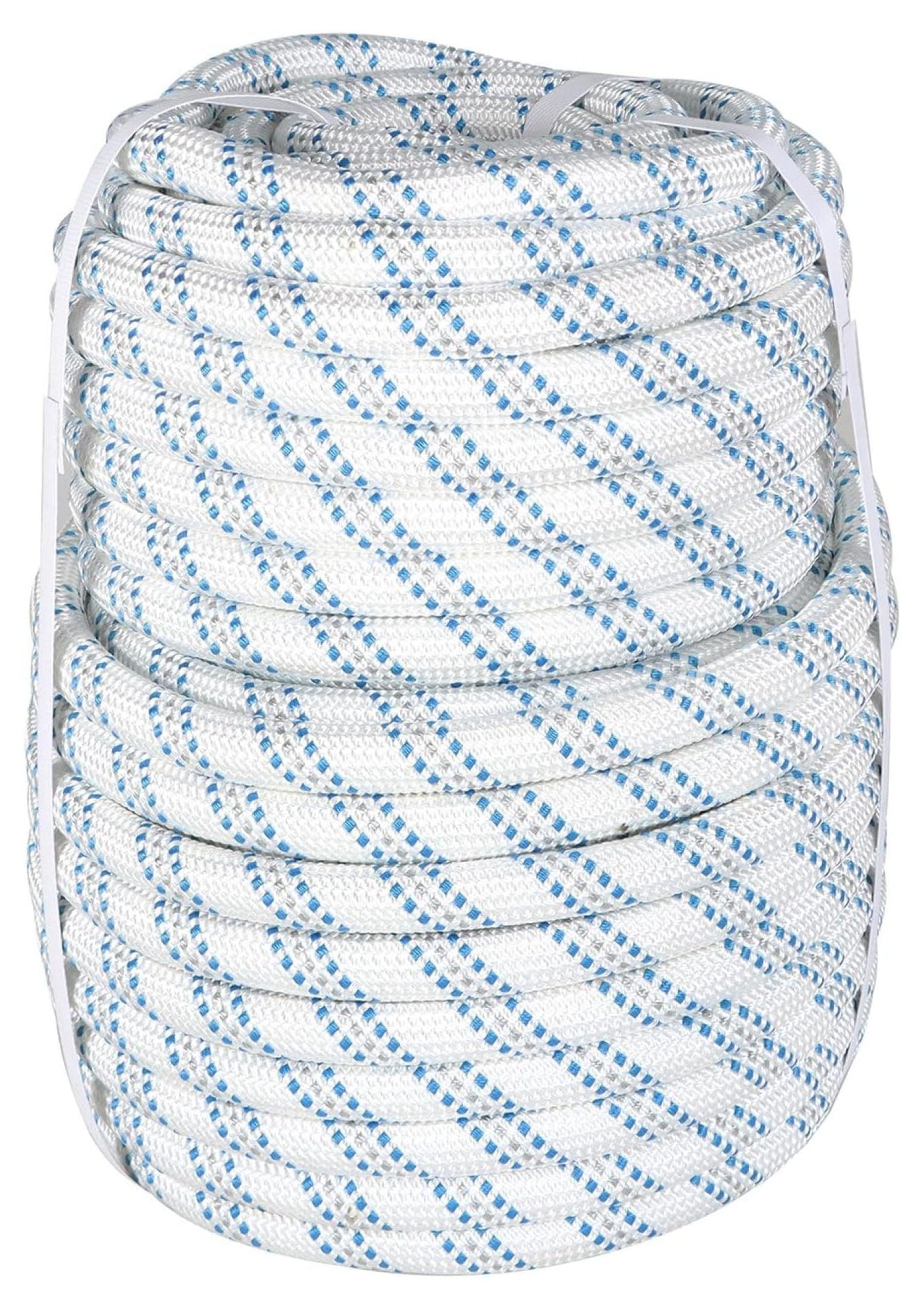 3/4 in x 150FT Gray White Blue Arborist Bull Rope Double Braid ...