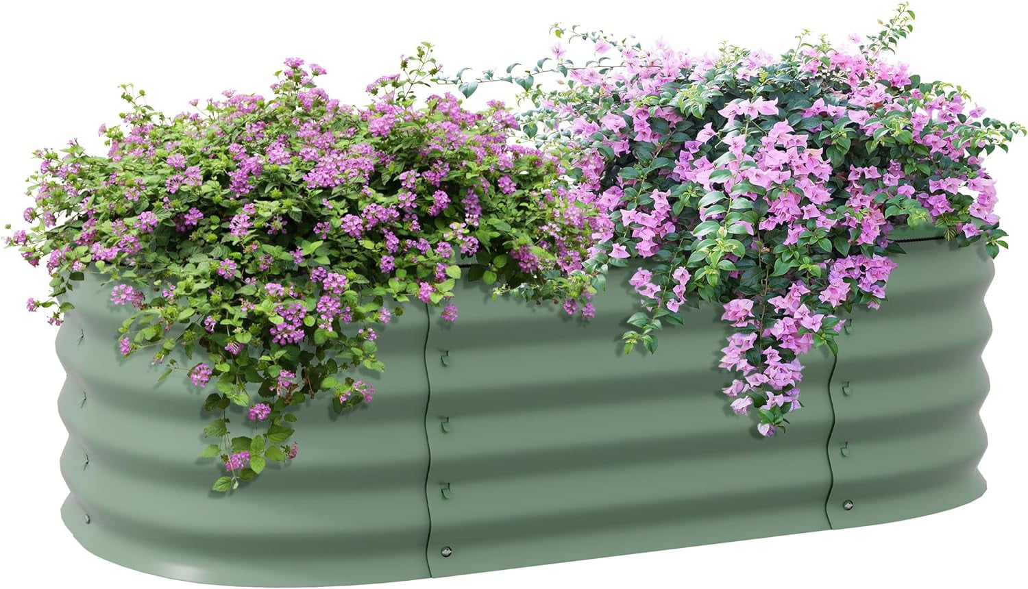 3.4' x 2' x 1' Galvanized Raised Garden Bed Kit, Outdoor Metal Elevated ...