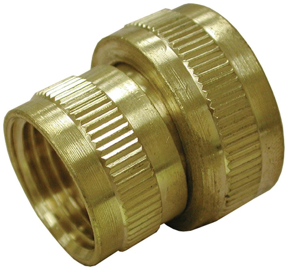 3/4" x 3/4" Brass Garden Hose Fitting, Female Hose To Female Pipe ...