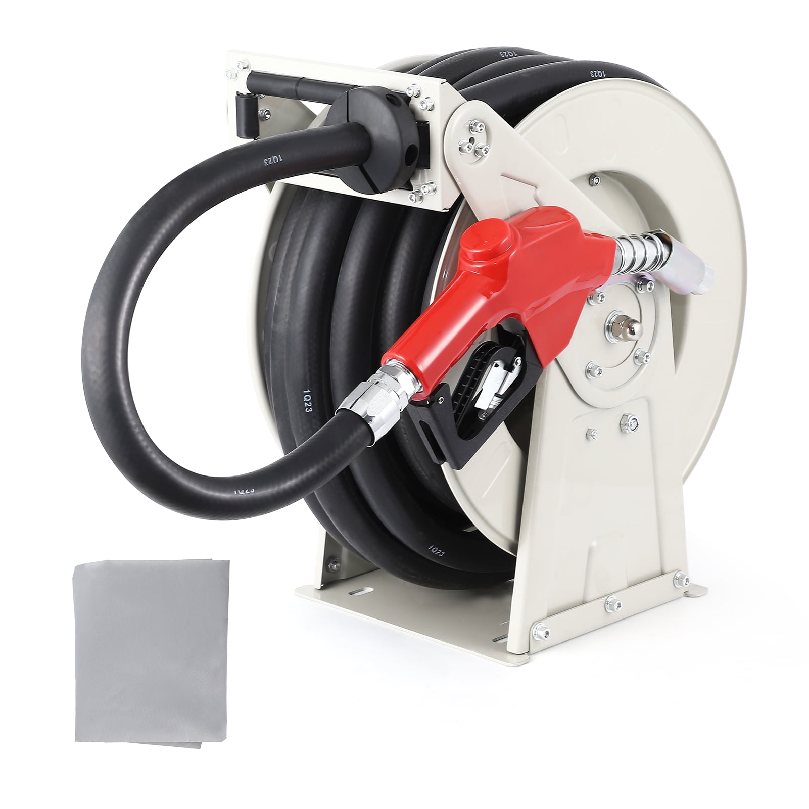 3/4"x50"Hose Reel with Fueling Nozzle, RetractableSteel Construction ...