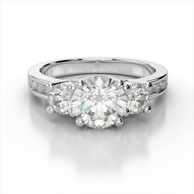 Diamond-Capitals 3.40 Ct Round Diamond Engagement Wedding Ring, 18K ...