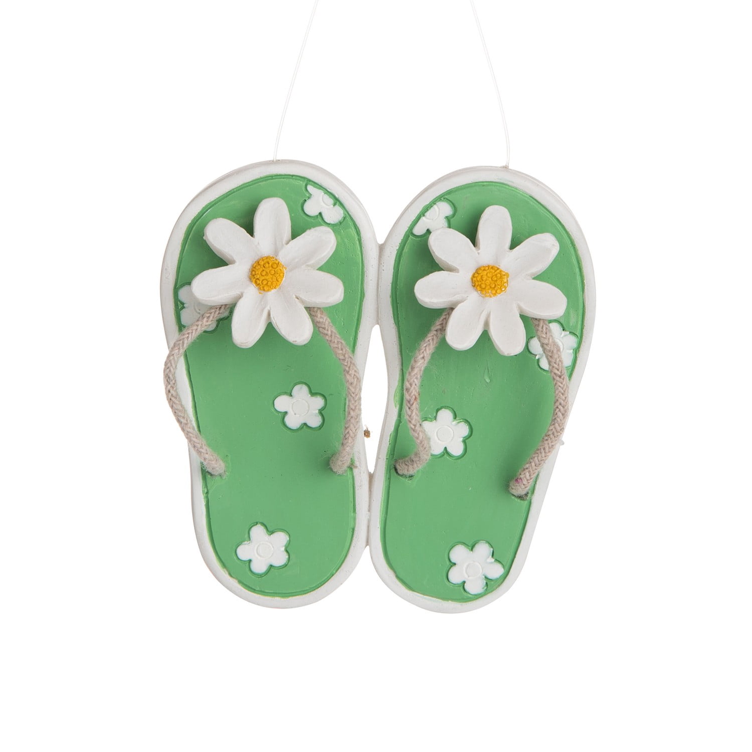 3.45" Green Resin Flip Flop With Flowers Ornament - Walmart.com