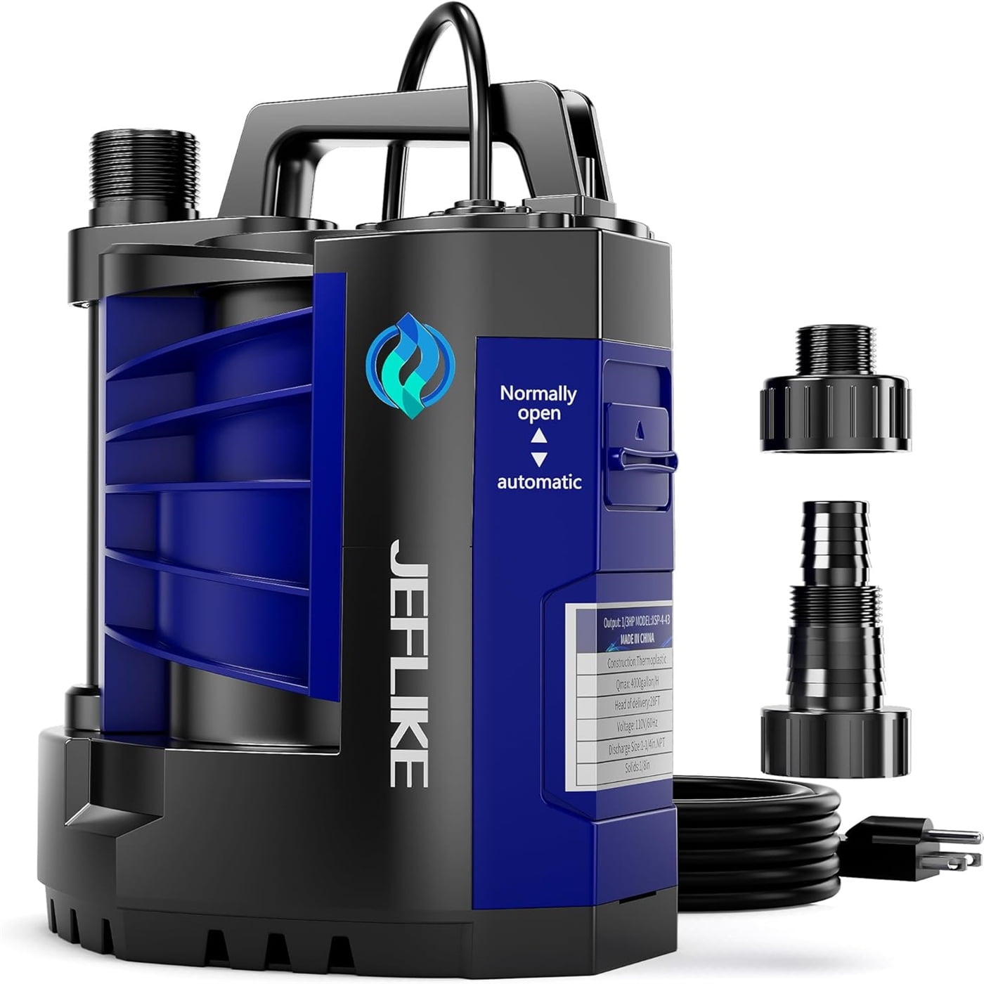 3/4HP Automatic Submersible Water Pump 4000GPH Portable Sump Pump ...