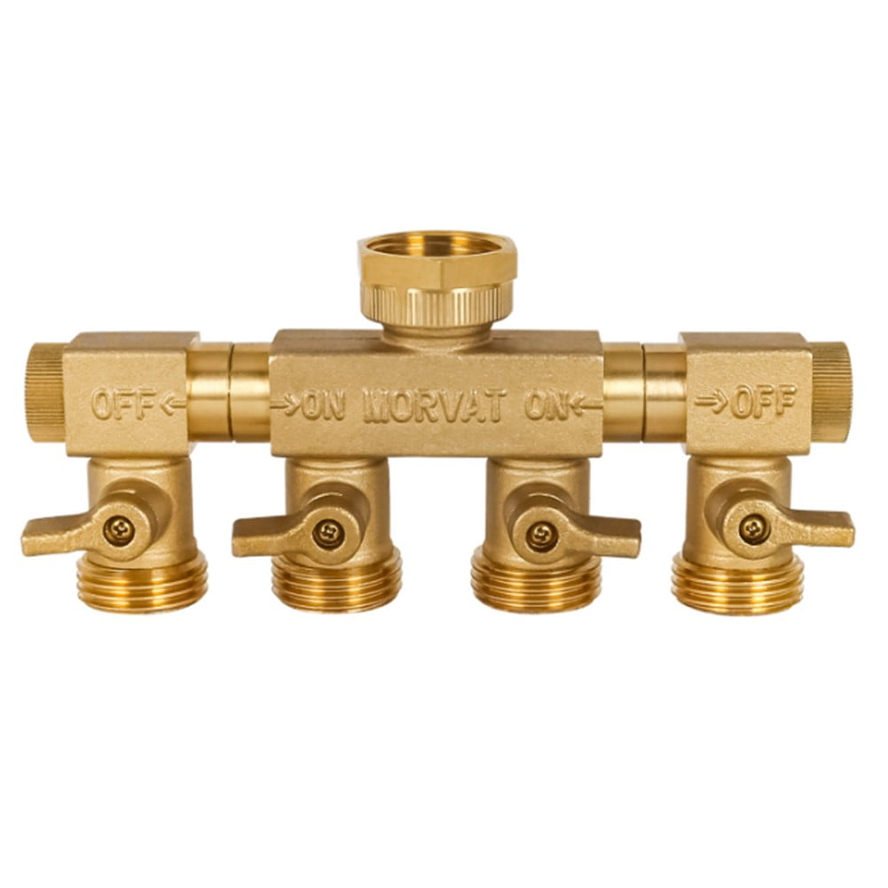 3/4in 4Way Diverter Hose Connector Faucet Hose Water Splitter Rotate ...