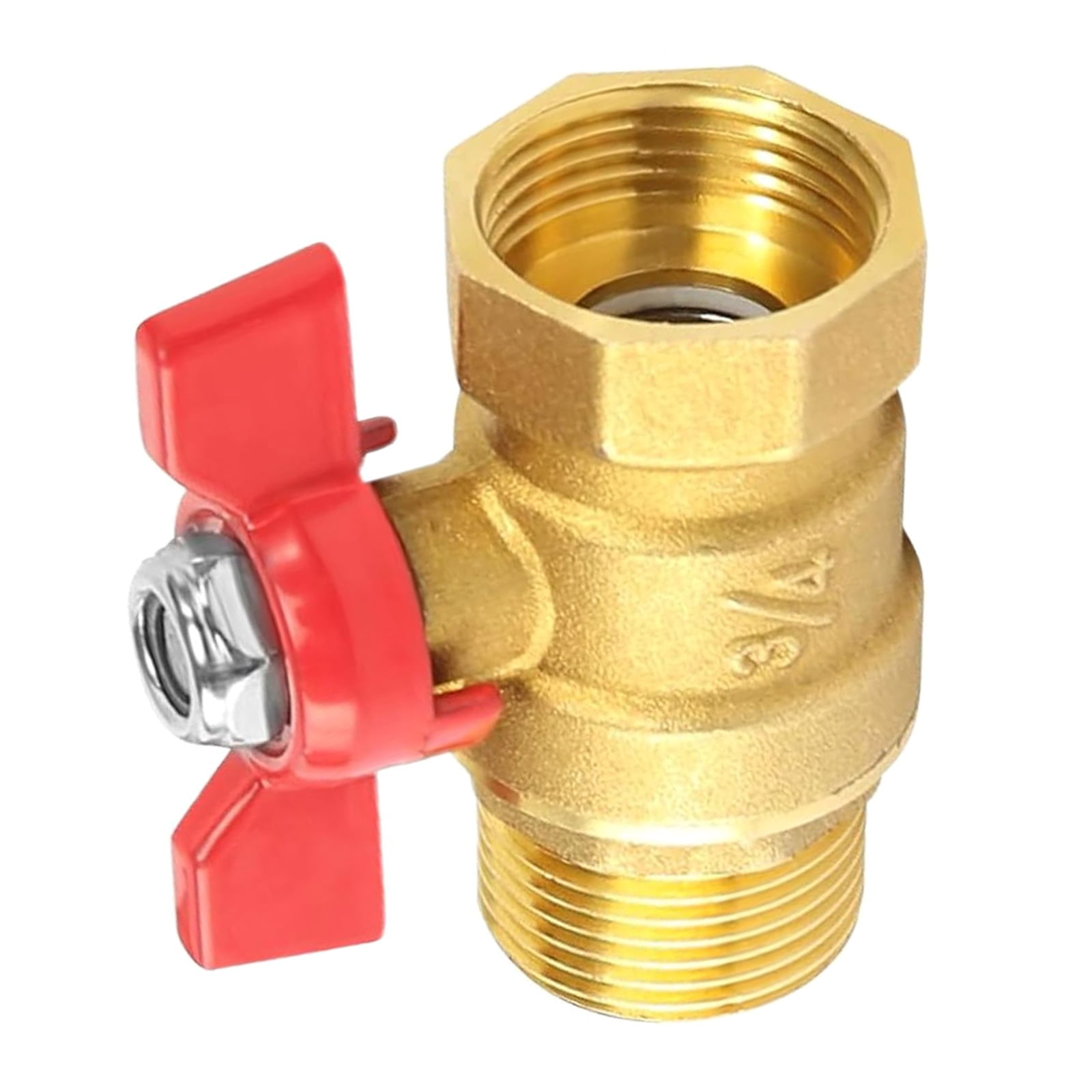 3/4Inch Threaded Two Way Brass Shut Off Valves With Butterfly Handle ...