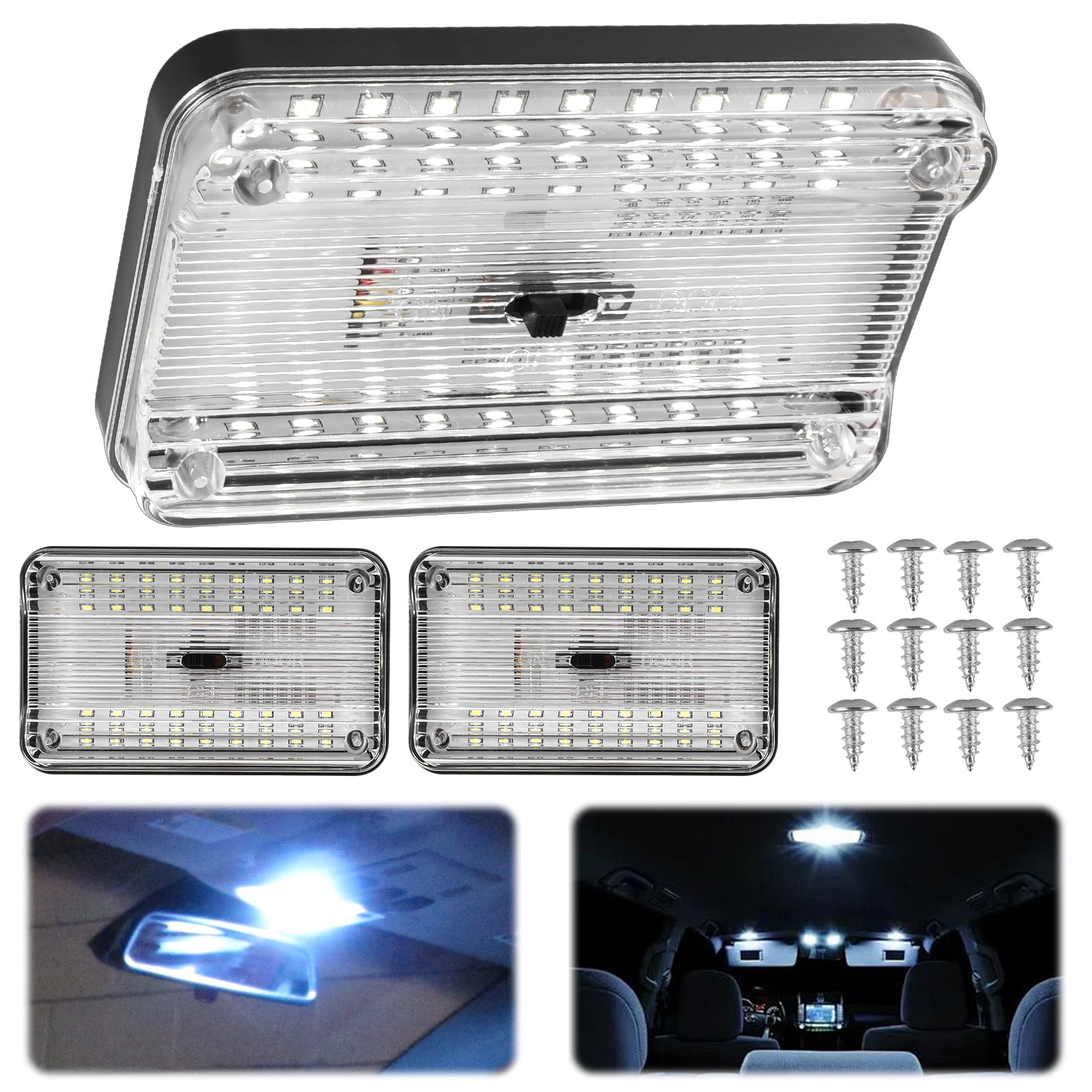 3/4Pcs Auto LED Light Interior 12 V 36 LED RV Ceiling Dome Light White ...