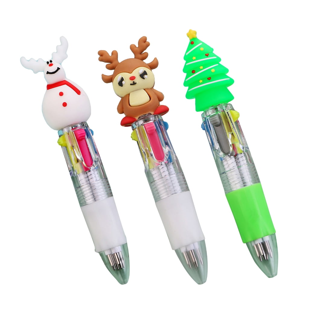 3/4Pcs Christmas Ballpoint Pen Multicolor Pen 4 Color-in-1 Retractable ...