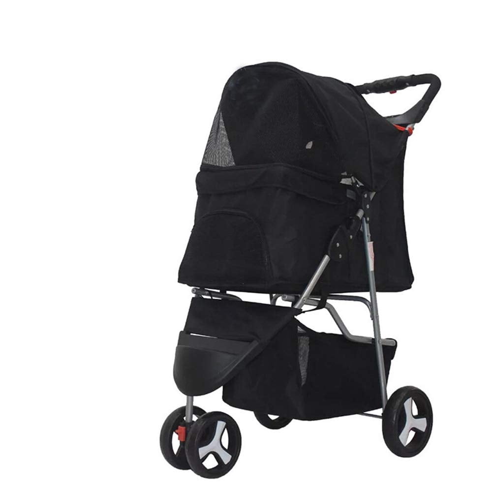 3/4Wheels Pet Stroller, Foldable Dog Cat Stroller Cage Jogging Stroller ...