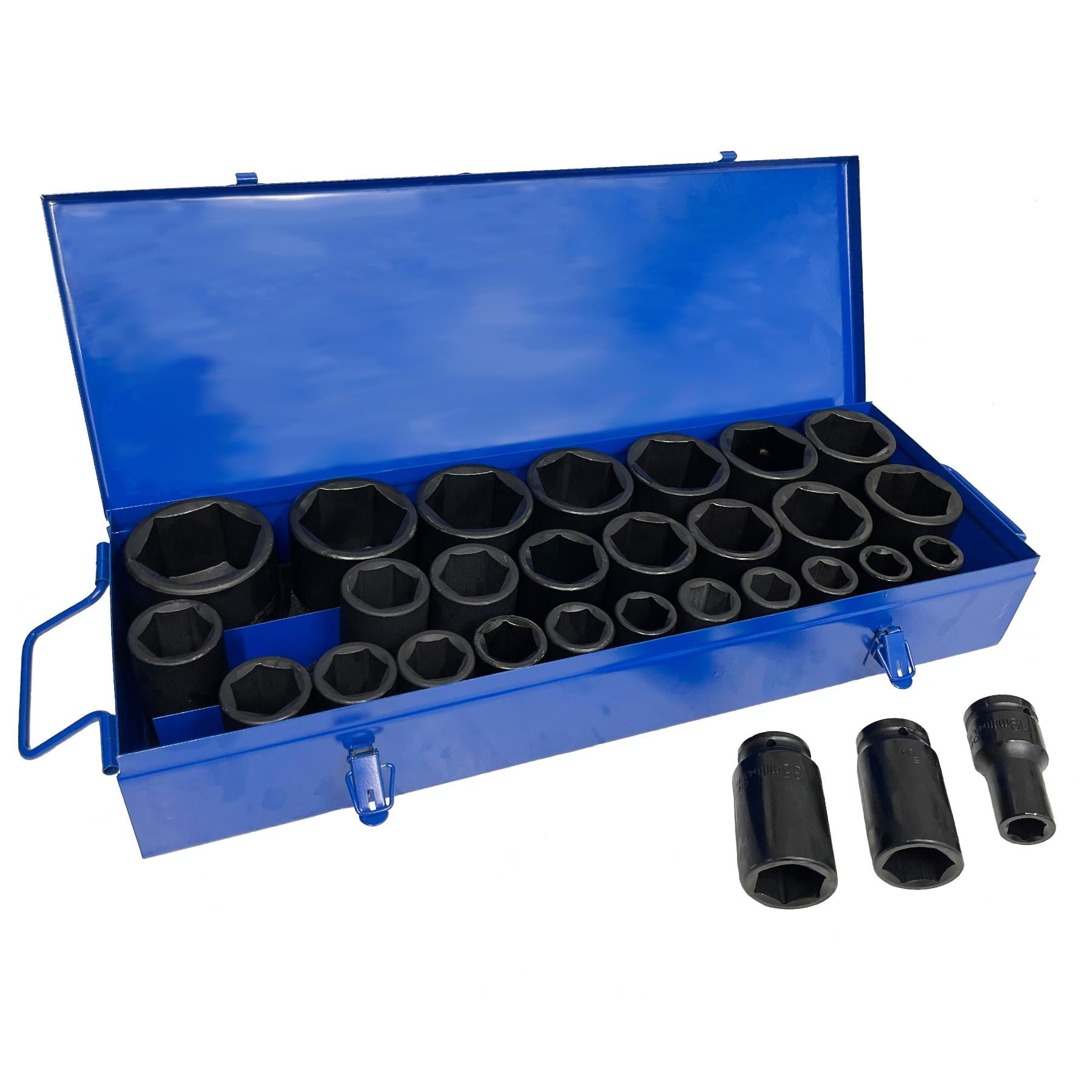 3/4in Drive Deep Metric Impact Impacted Socket Set 6 Sided 19mm – 65mm ...
