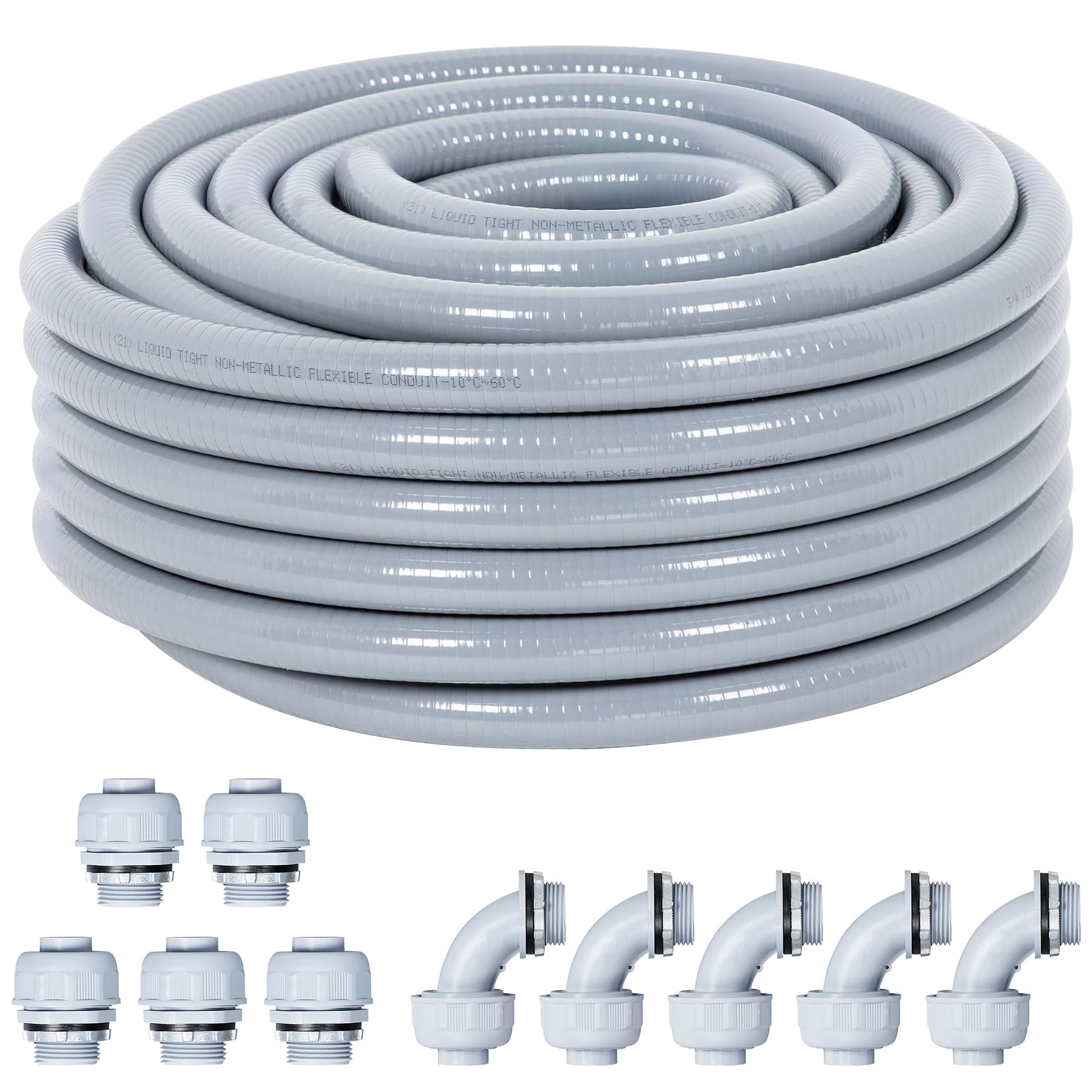 3/4inch 100Ft Flexible Non-Metallic Electrical Conduit Kit for Outdoor ...