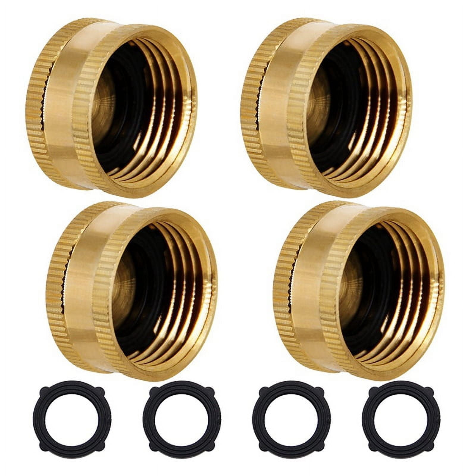3/4inch Brass Garden Hose Cap with Washers, 4 Pack - Walmart.com