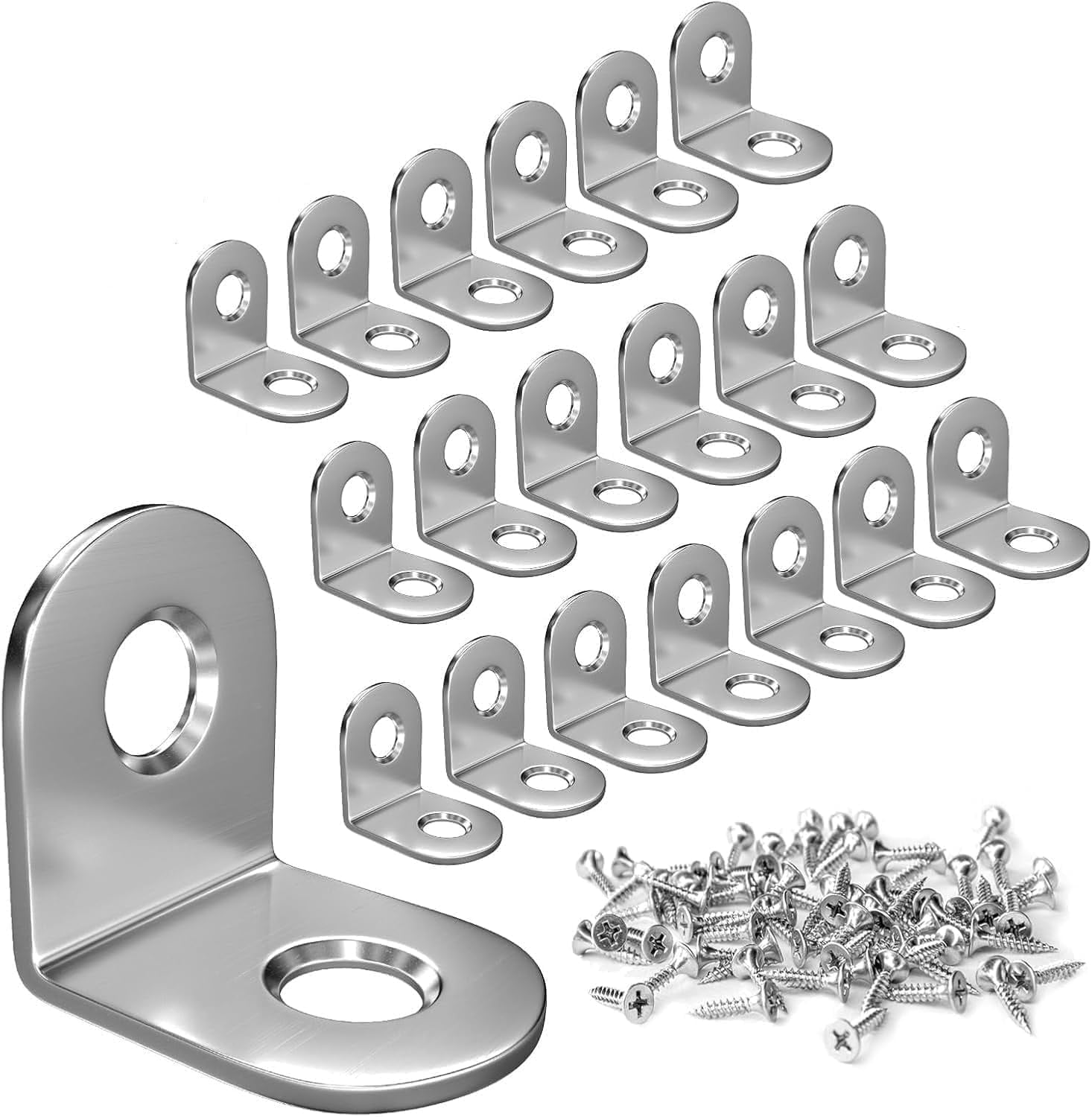 3/4x3/4 Inch L Bracket, Steel Construction, Zinc Plated, Heavy Duty 2 ...