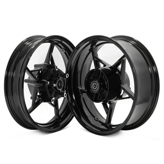 3.5"/5.5" x 17" Gloss Black Front + Rear Wheels Rims for Kawasaki Z900 ...