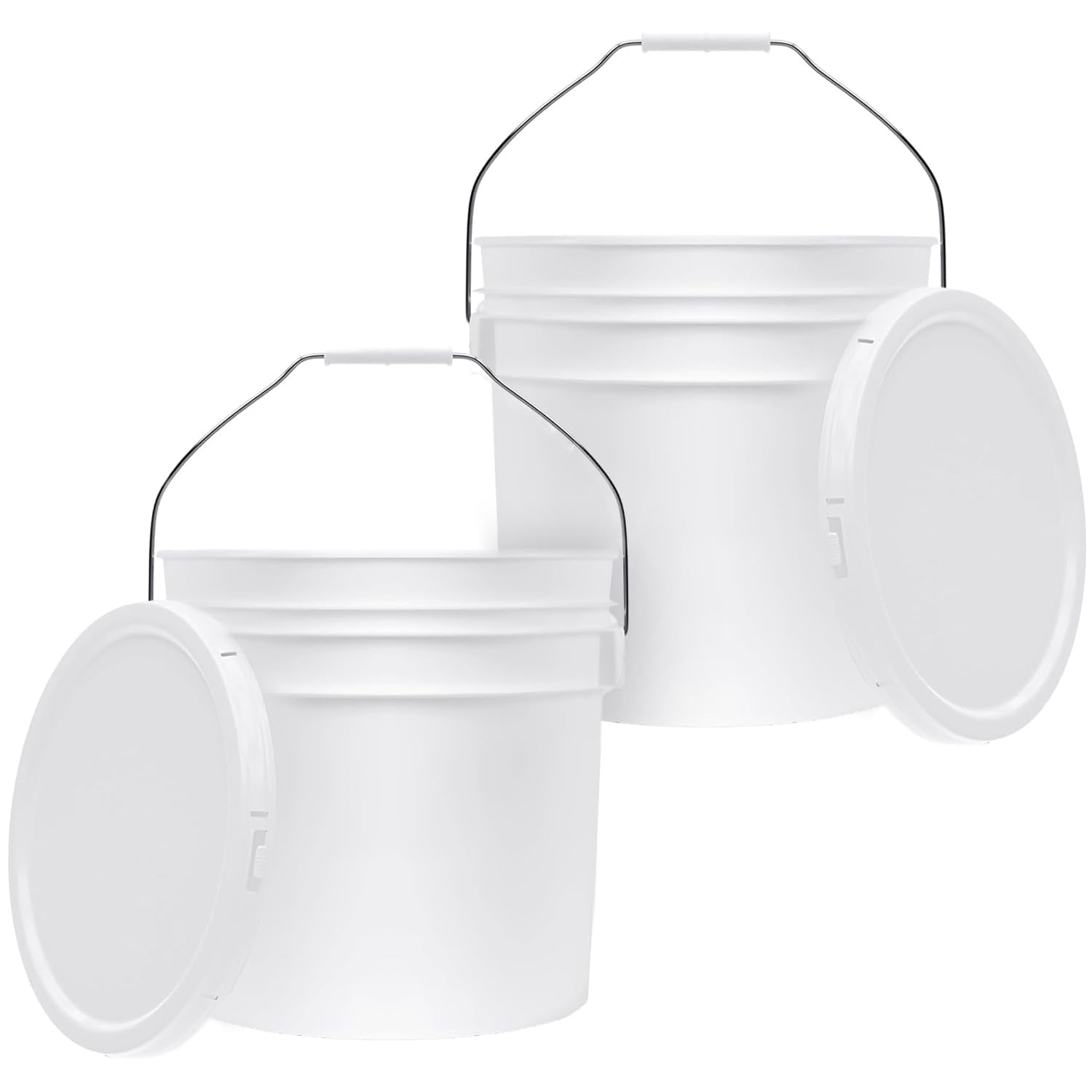 3.5–5 Gallon White Bucket with Lid | Food-Grade | 90-Mil Ultra-Durable ...