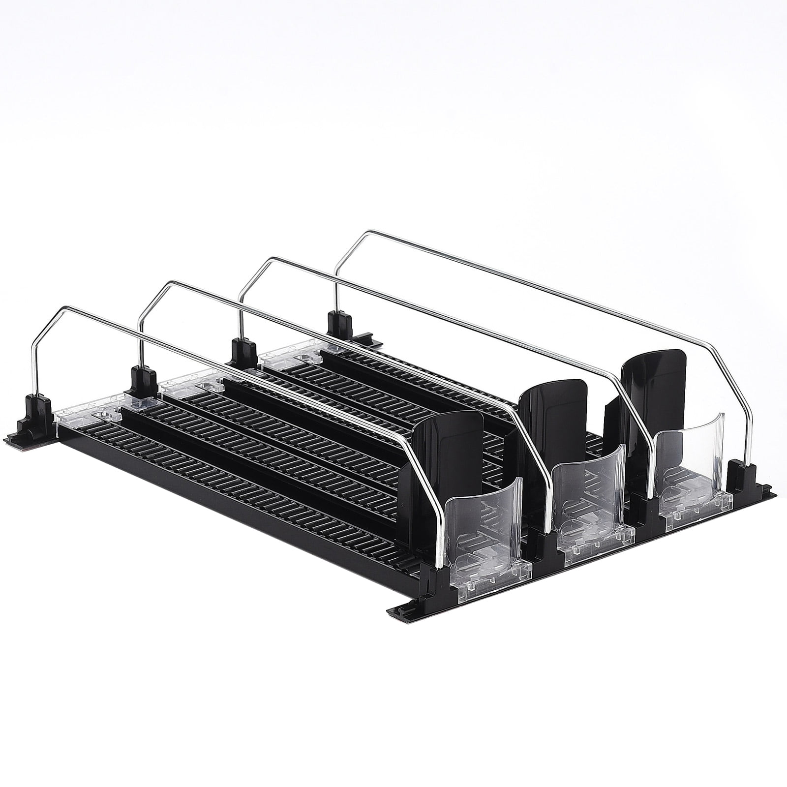 3/5/6 Rows Drink Organizer For Fridge - Width-adjustable Push Rod Slide ...