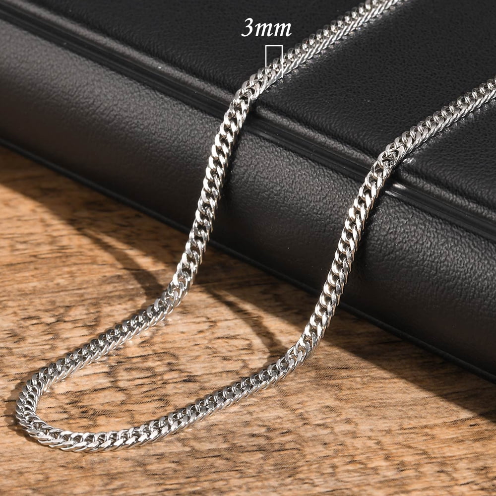 3/5/7/9mm Thick Cuban Chain Necklaces for Men Women,Simple Miami Curb ...