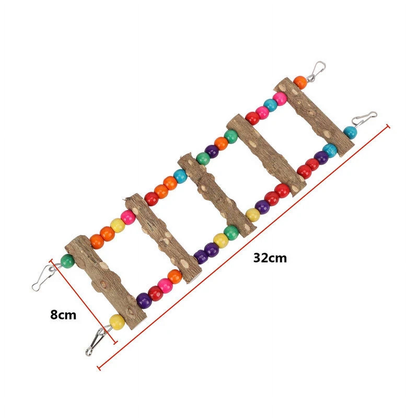 3/5/7 Ladder Birds Pet Parrot Ladders Climbing Toy Natural Wood Hanging ...