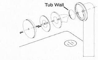 3-5/8"" Overflow Gasket Kit with Overflow Cover for Stopping Tub Leaks ...