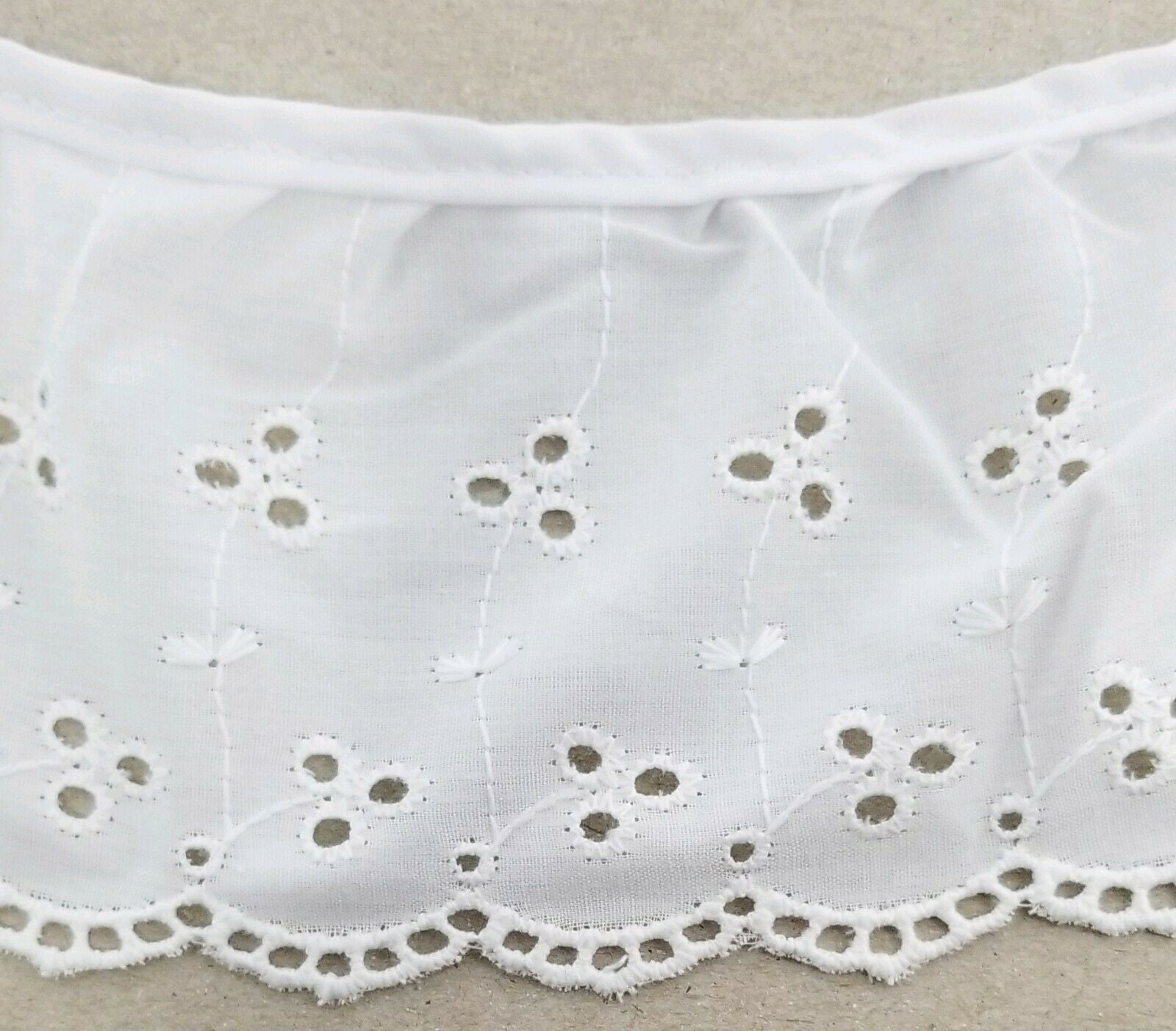 Wide 3-5/8" Ruffled Gathered Embroidery Eyelet Trimming for Sewing - 6 ...