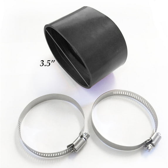 3.5" 89mm Air Intake Intercooler Rubber Coupler With Clamps BLACK - Walmart.com