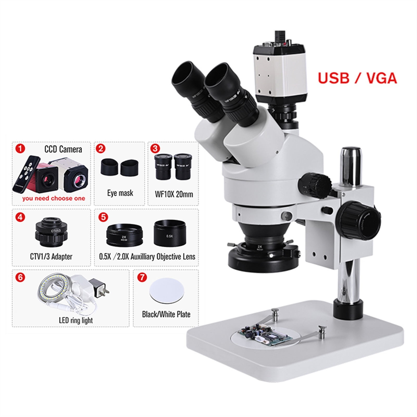 3.5-90X digital Professional Stereo microscope Trinocular ZOOM CCD ...