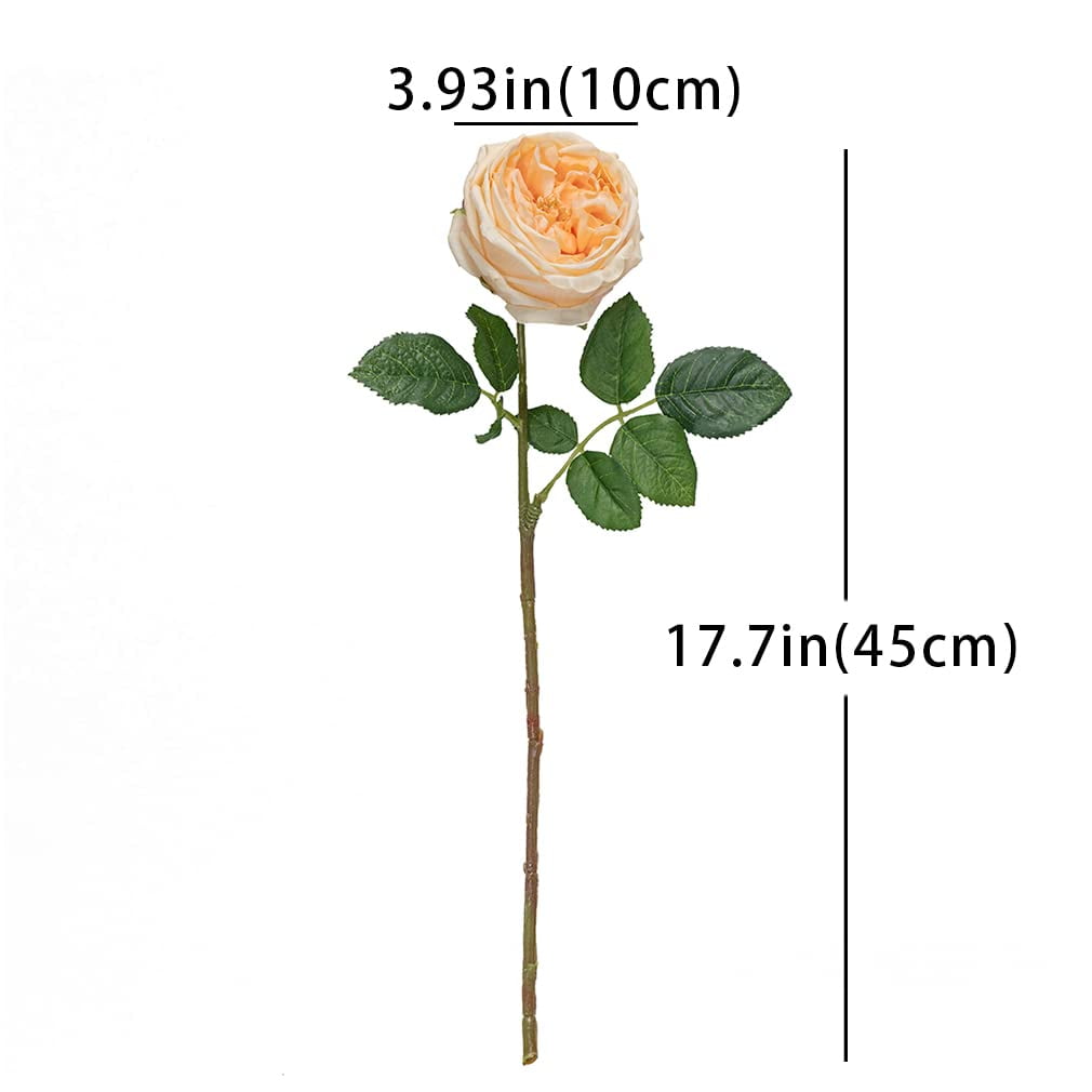3.5'' Big Bloom Champagne Rose Artificial Flowers 4Pcs Real Touch Rose ...