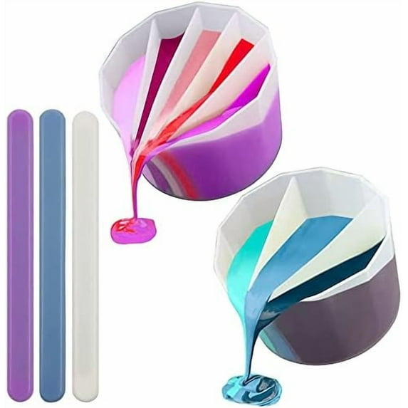 3/5 Cavity Split Cups for Paint Pouring, Reusable Silicone Split Cup ...