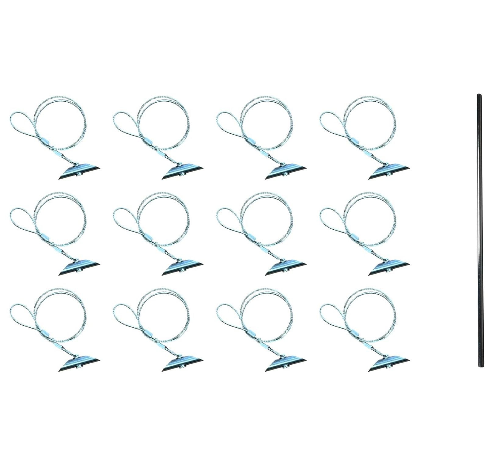 3.5" Chisel Earth Anchors - 12 pcs and Drive Rod - Heavy Duty Ground ...