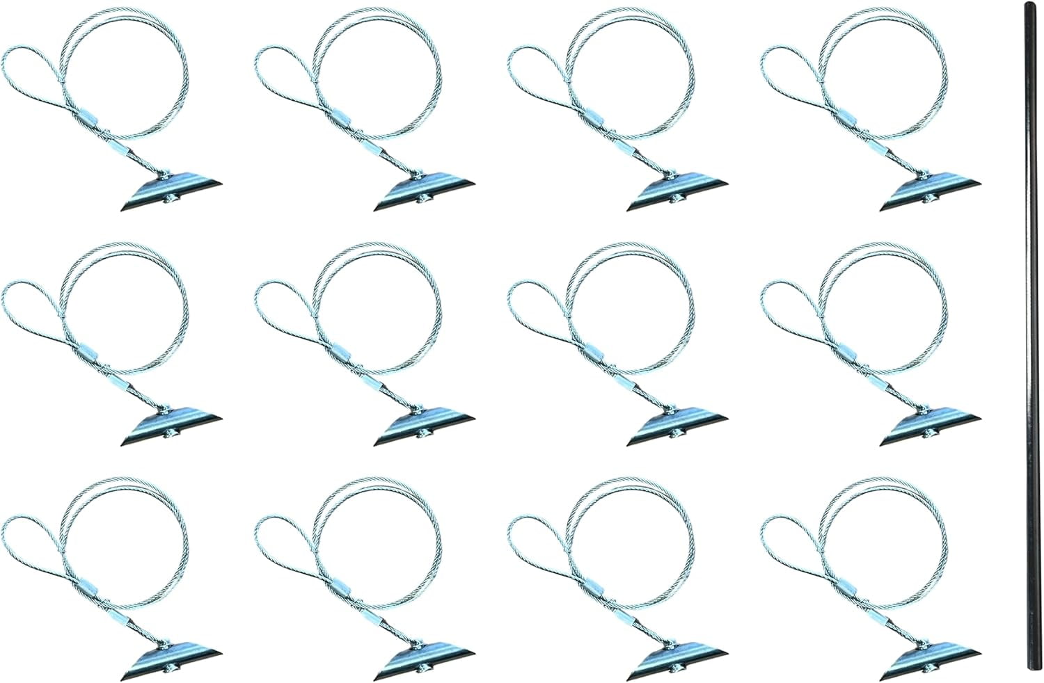 3.5" Chisel Earth Anchors - 12 pcs and Drive Rod - Heavy Duty Ground ...